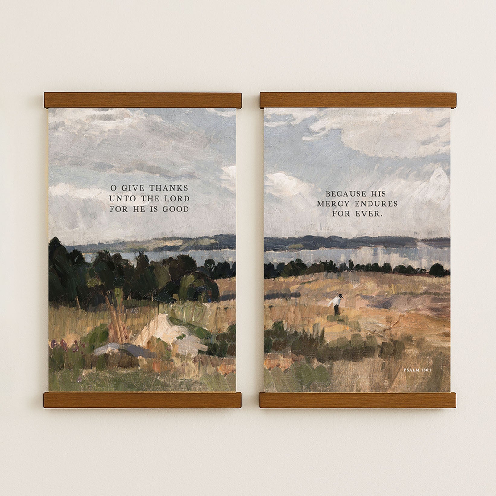 O Give Thanks – Psalm 136:1 | Christian Wall Art Set, Scripture Hanging ...