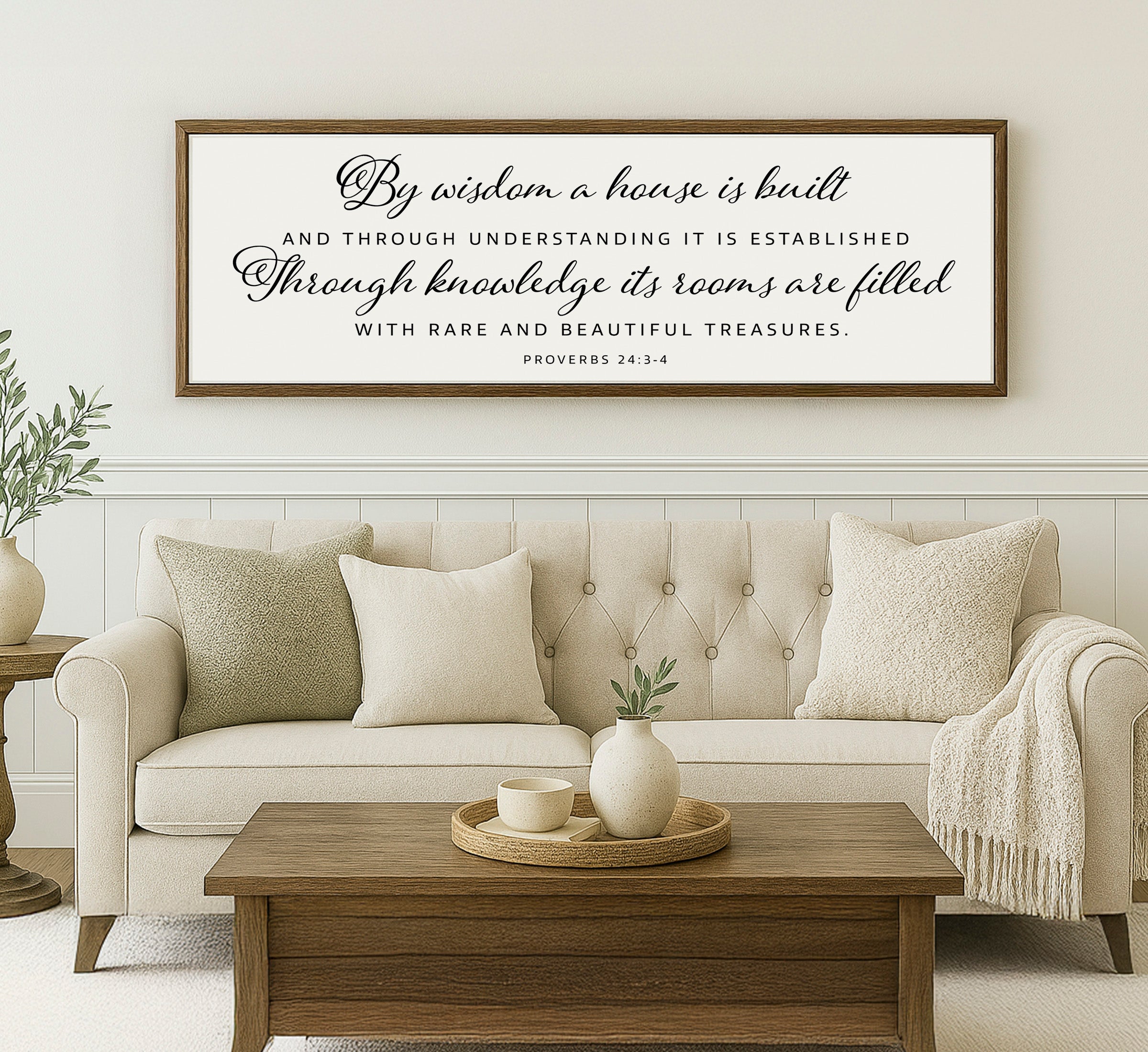 By Wisdom A House is Built | Christian Wall Art | Proverbs 24:3-4 ...