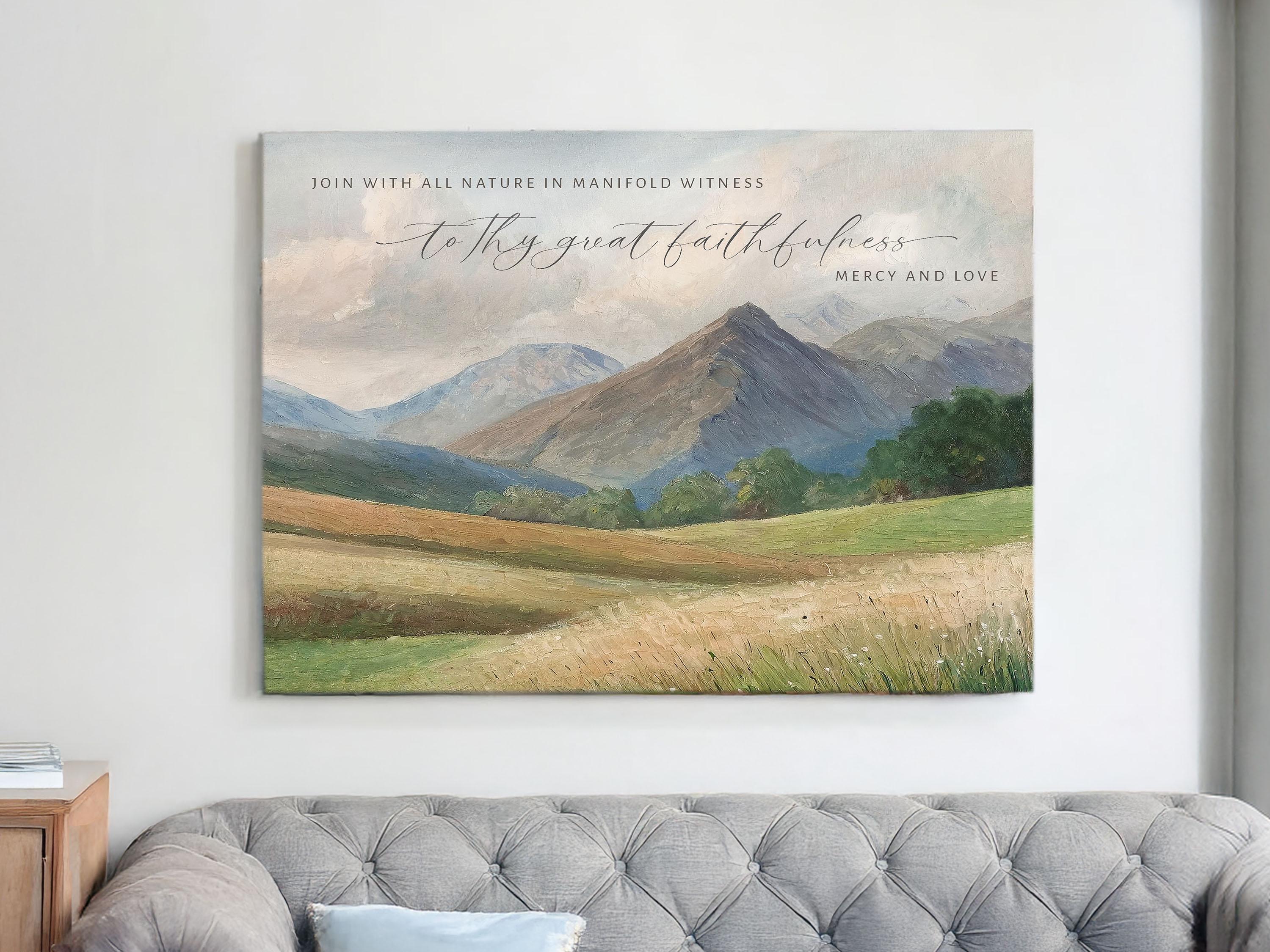 Thy Great Faithfulness | Modern Landscape Wall Art – Forever Written