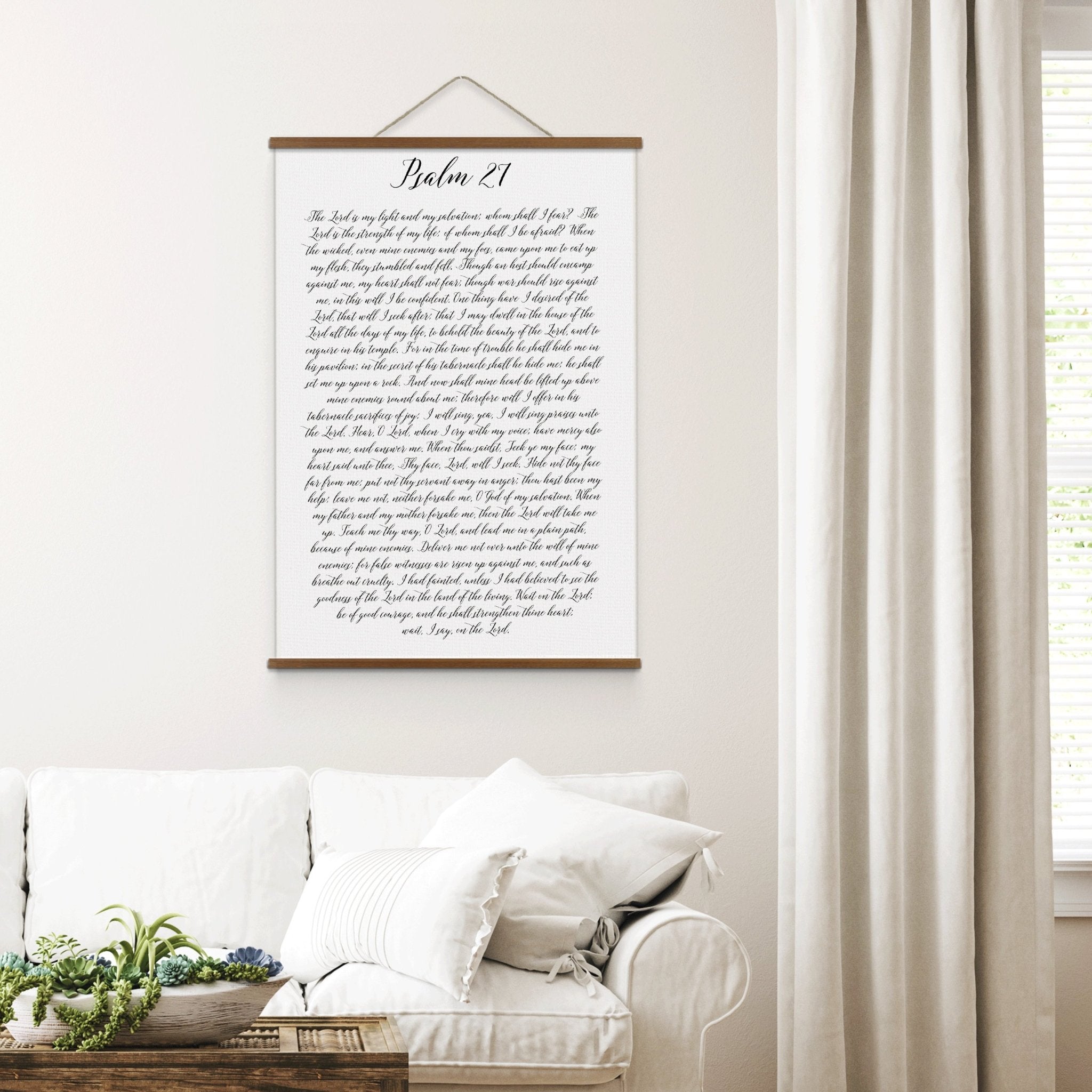 Scripture HANGING CANVAS Psalm 27 | Christian Wall Decor | Bible Verse ...