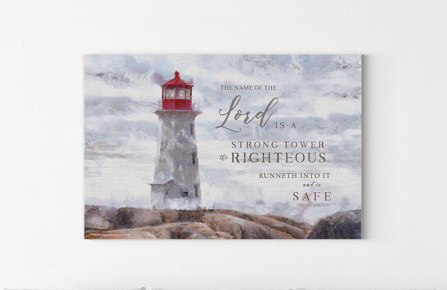 Scripture Wall Art | The Lord Is A Strong Tower | Proverbs 18:10 ...